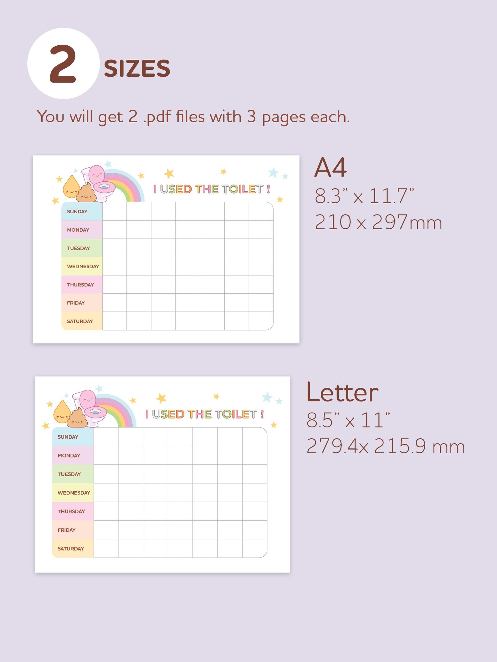 Toilet Training Chart Printable for Kids, Reward Sticker System ...