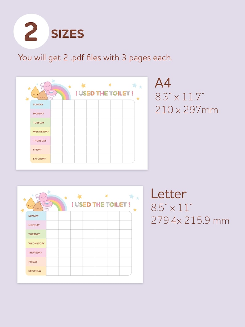 Toilet Training Chart Printable for Kids, Reward Sticker System ...