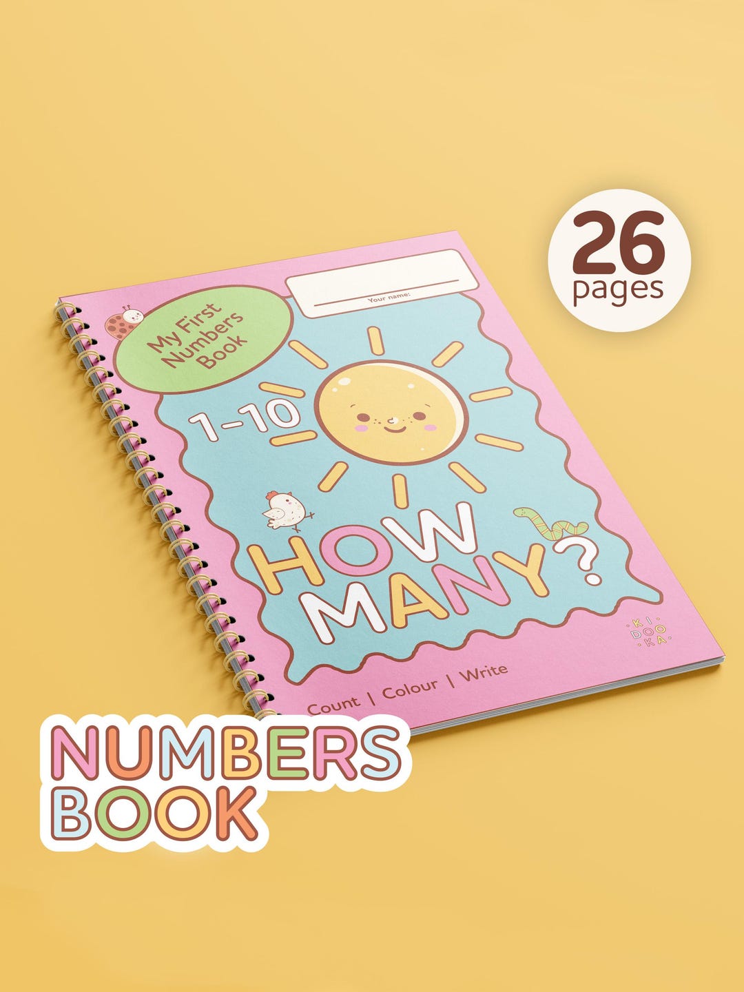 Printable Number Learning Book for Kids, Kawaii Math & Counting ...