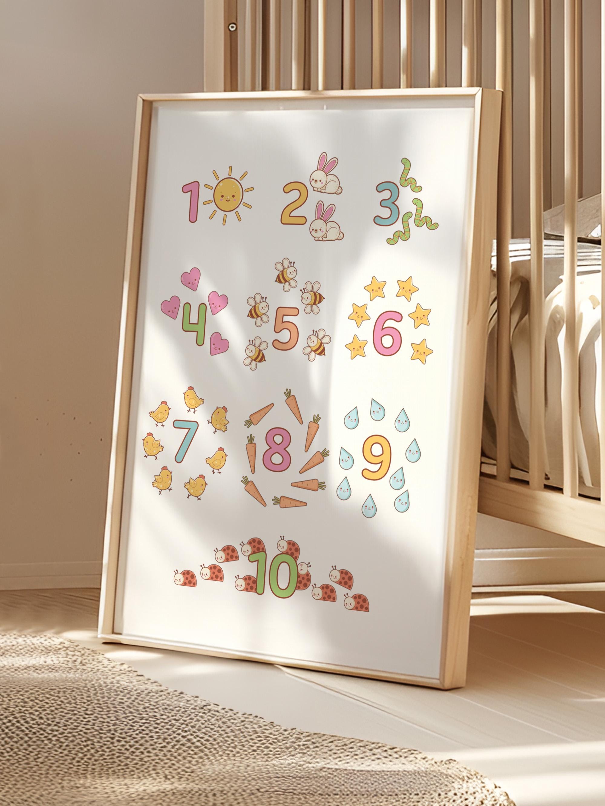 Numbers 1-10 Poster, Nursery Printable Wall Art, Counting 1 to 10 ...