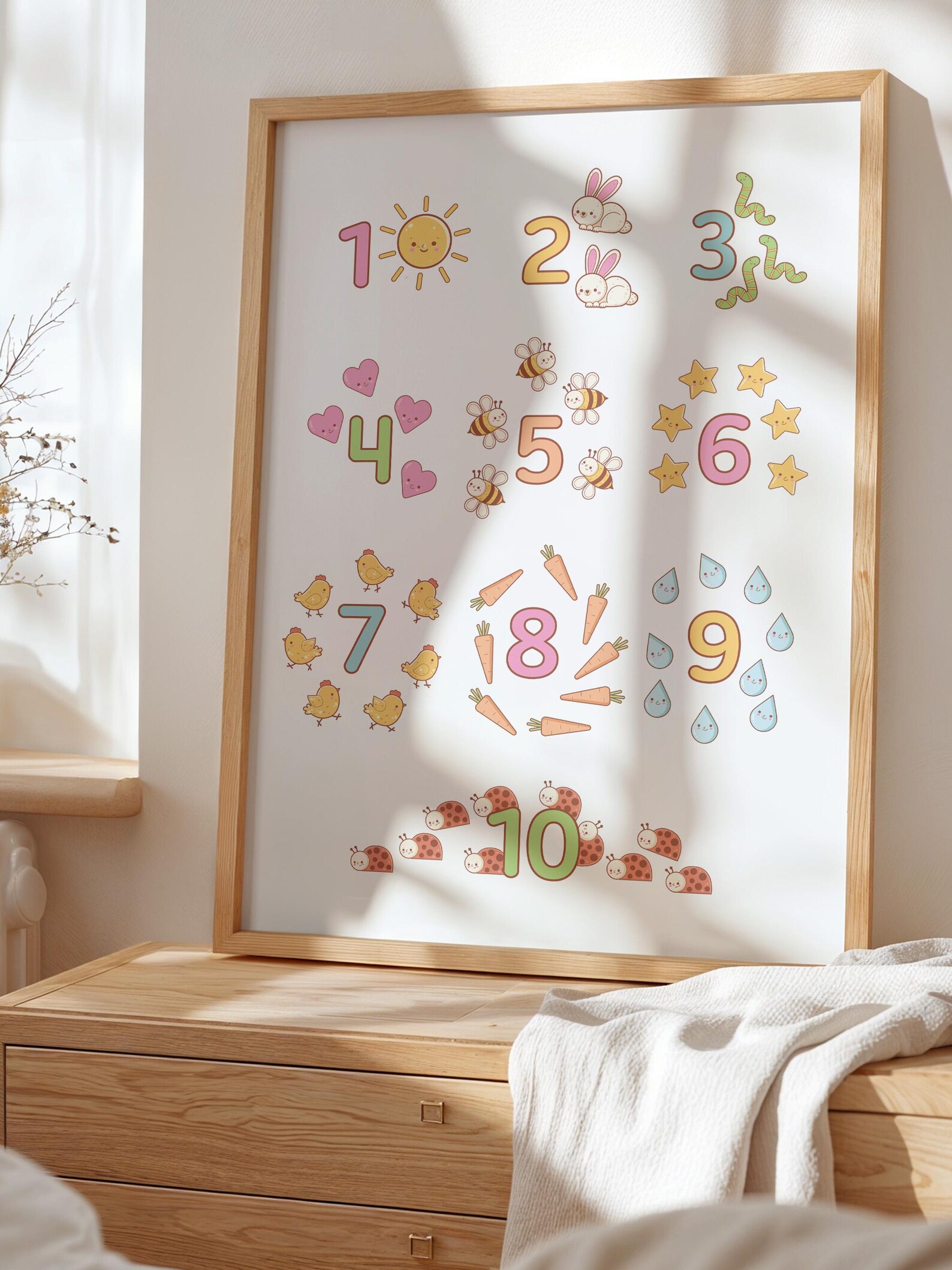 Numbers 1-10 Poster, Nursery Printable Wall Art, Counting 1 to 10 ...