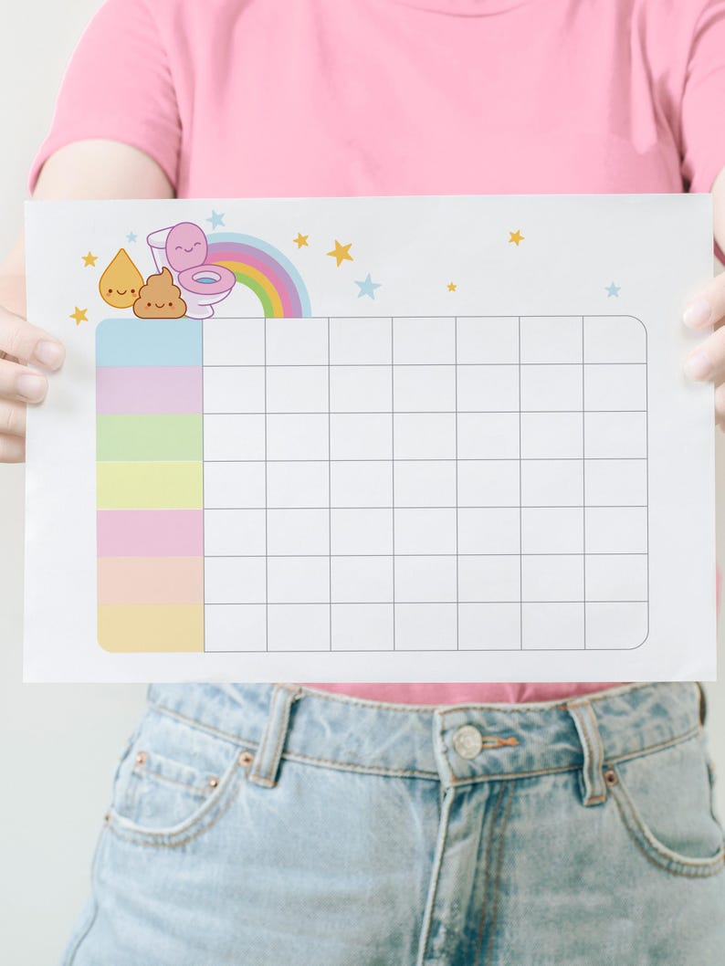 Toilet Training Chart Printable for Kids, Reward Sticker System ...