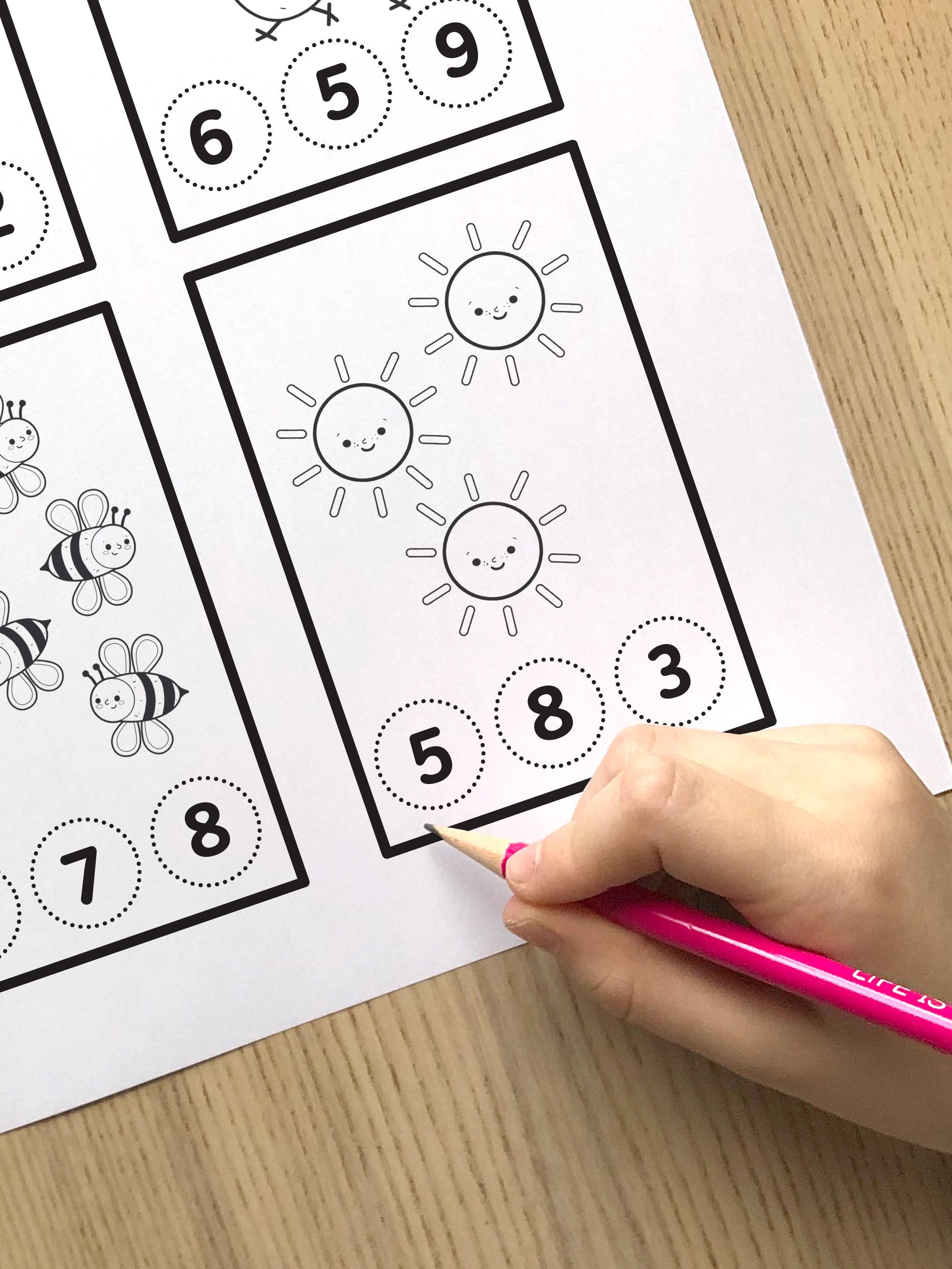 Circle the Right Number Pages, Math Activity for Kid, Homeschooling ...