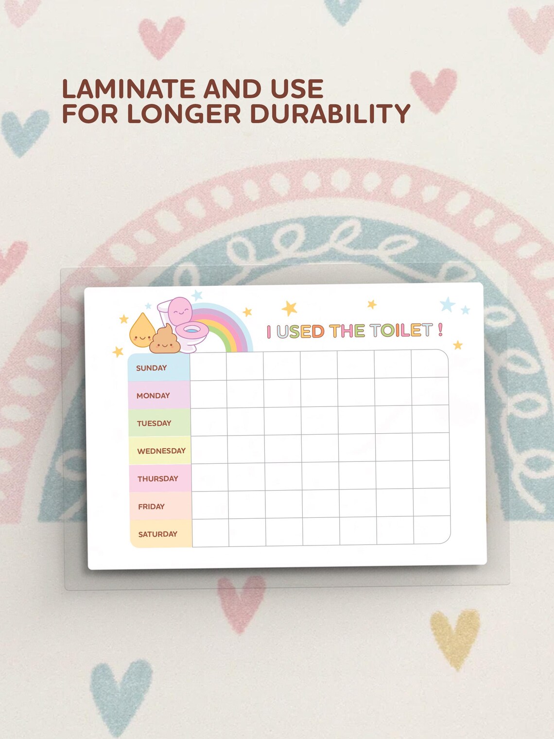Toilet Training Chart Printable for Kids, Reward Sticker System ...
