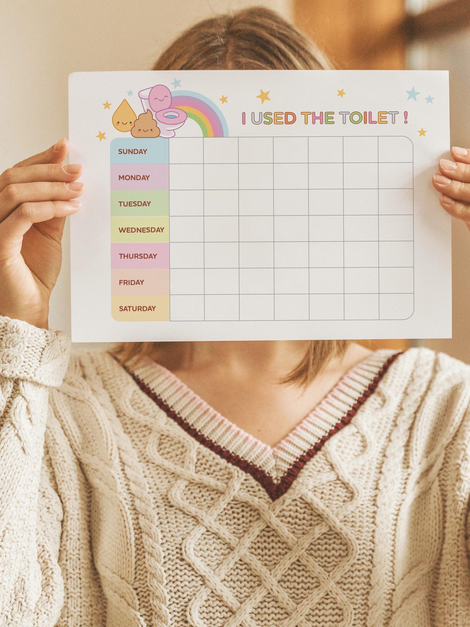 Toilet Training Chart Printable for Kids, Reward Sticker System ...