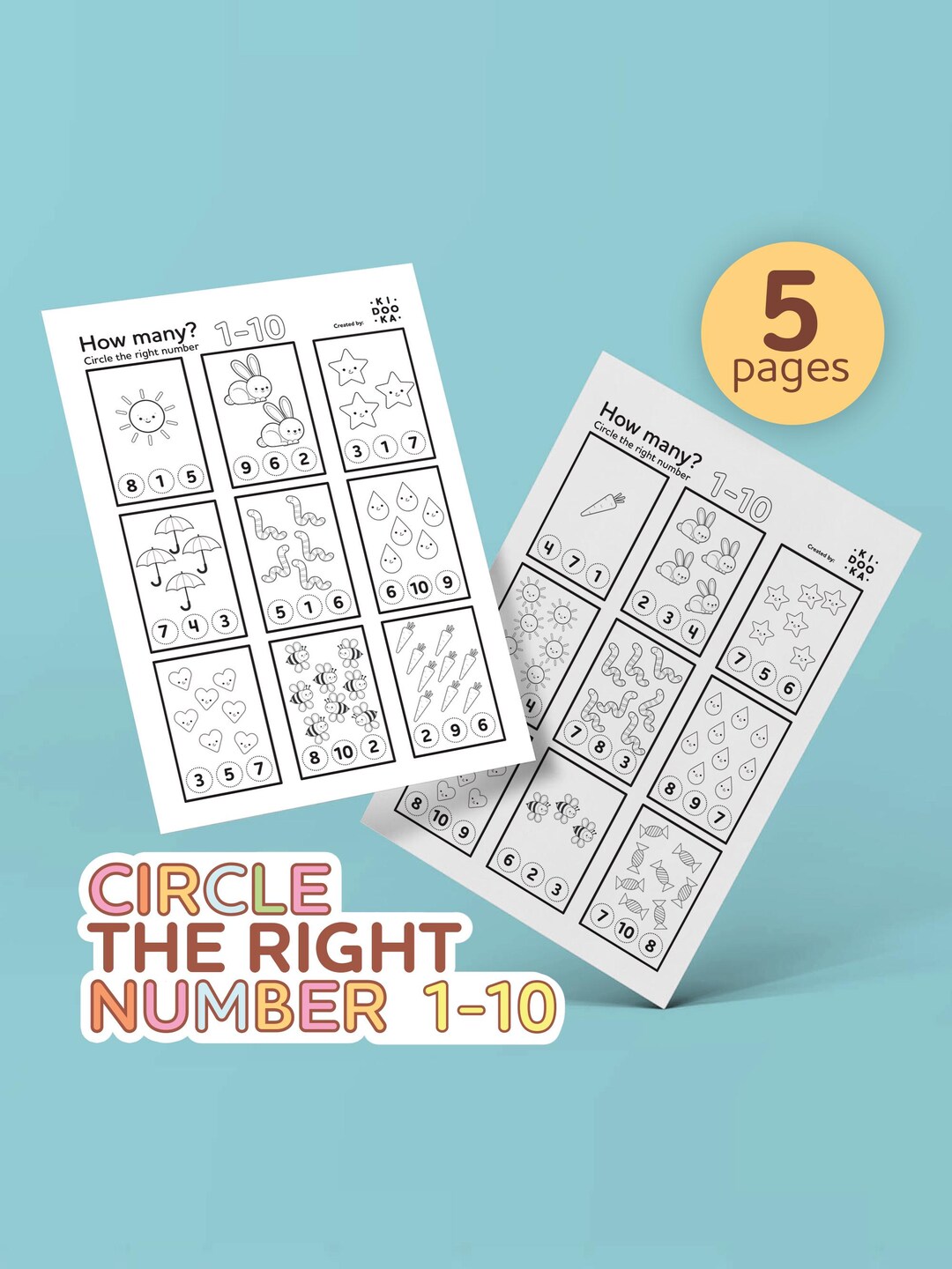 Circle the Right Number Pages, Math Activity for Kid, Homeschooling ...
