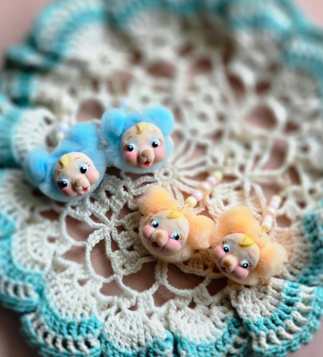 Handmade Rushton Inspired Teddy Bear Earrings - Etsy