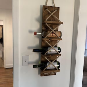 Rustic Hanging Wine Rack - Etsy