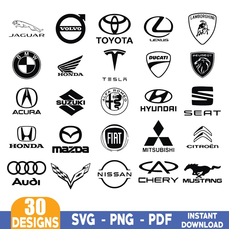 Car Logo Brands for Laser Cut, Car Brands SVG, Car Logo SVG, Car Brand ...