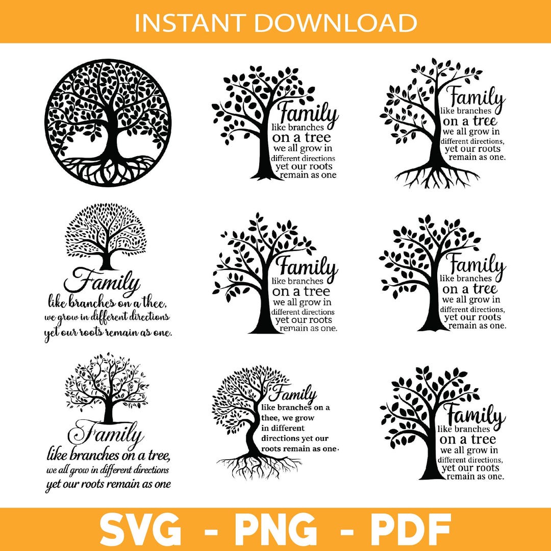 Family Tree SVG Bundle, Tree of Life Svg, Family Tree Split Monogram ...
