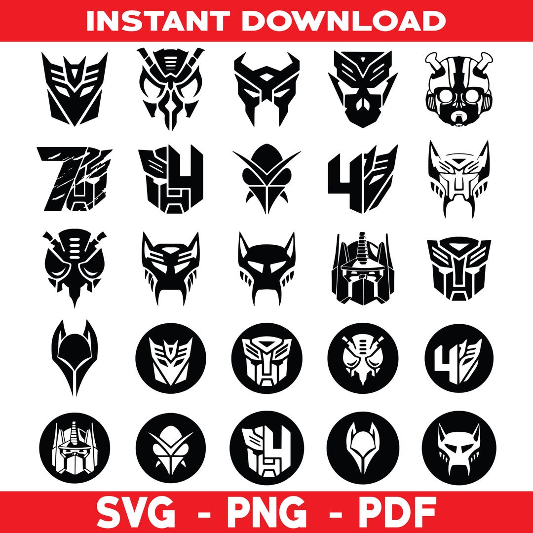 Transformers Svg, Transformer SVG Faces, Transformers Logo Layered SVG ...