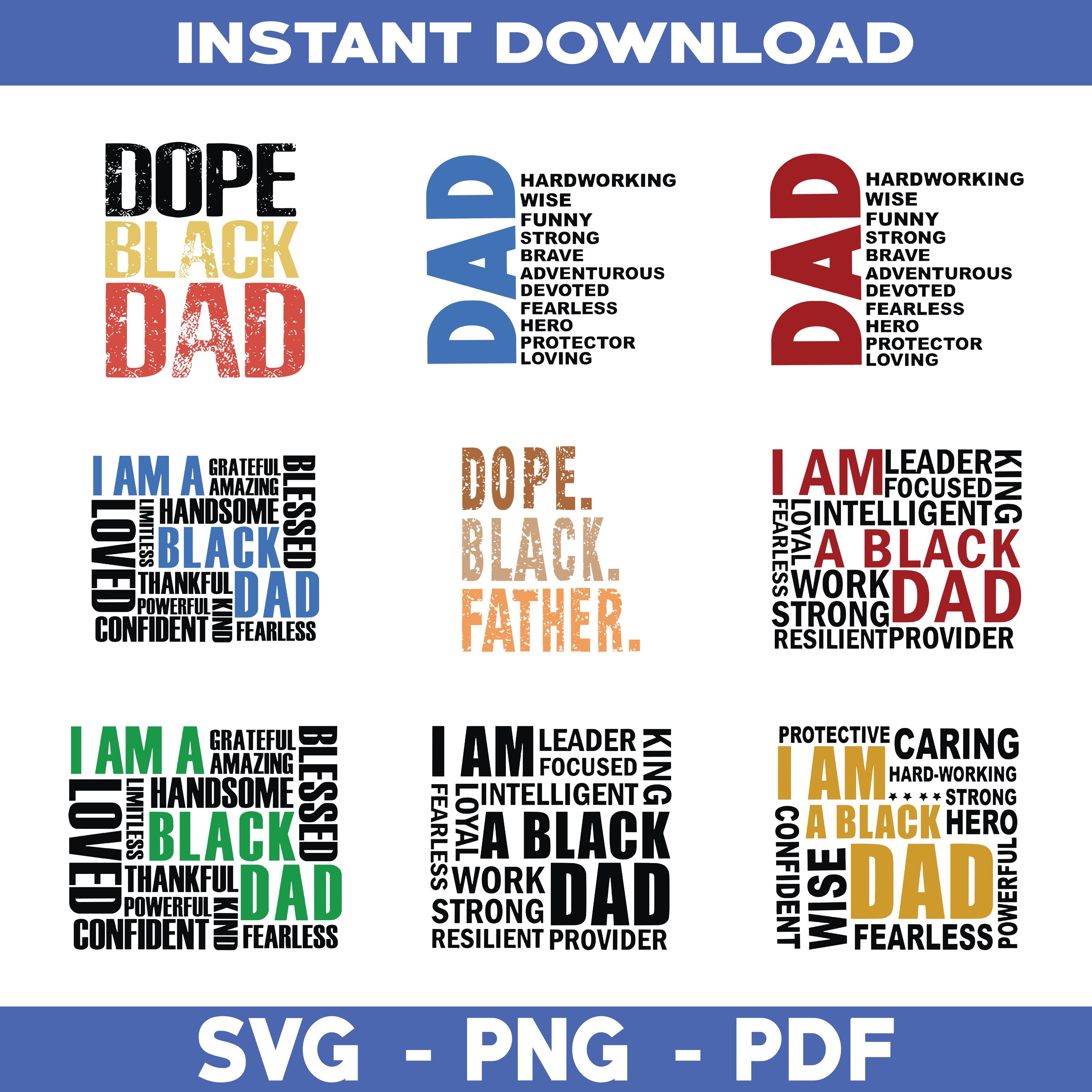 I Am A Black Dad Svg Png, Black Dad Svg, Black Father Png, Fathers Day ...