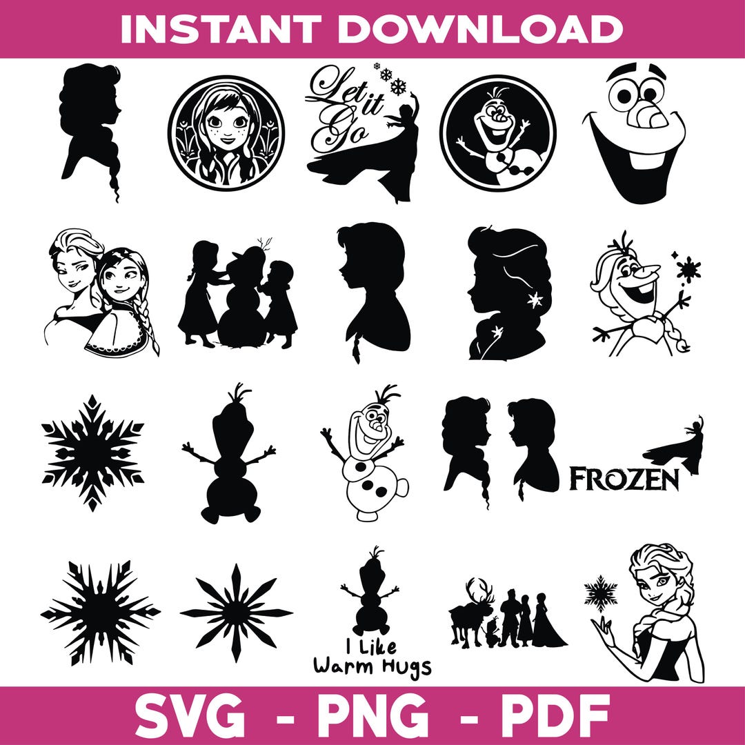 Frozen Svg Bundle, Frozen Svg, Elsa Svg, Anna Svg, SVG for Cricut ...