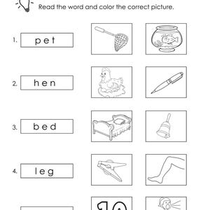 CVC Short Vowel A E I O U Worksheets - Etsy