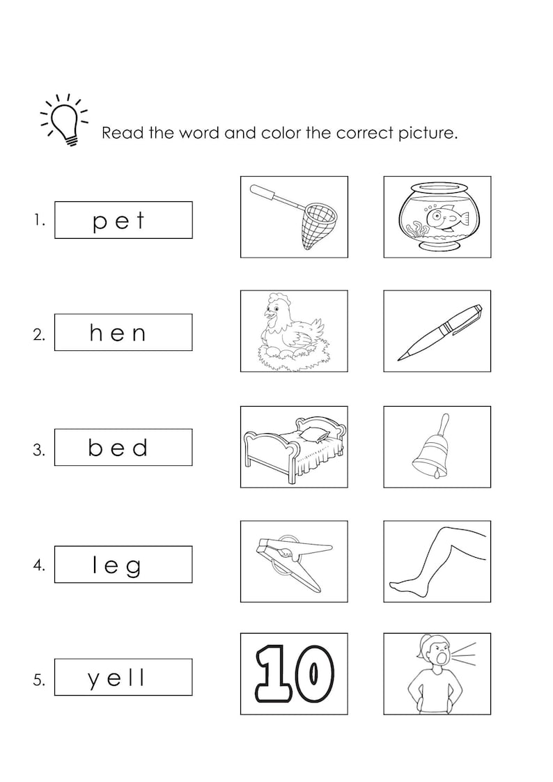 CVC Short Vowel A E I O U Worksheets - Etsy