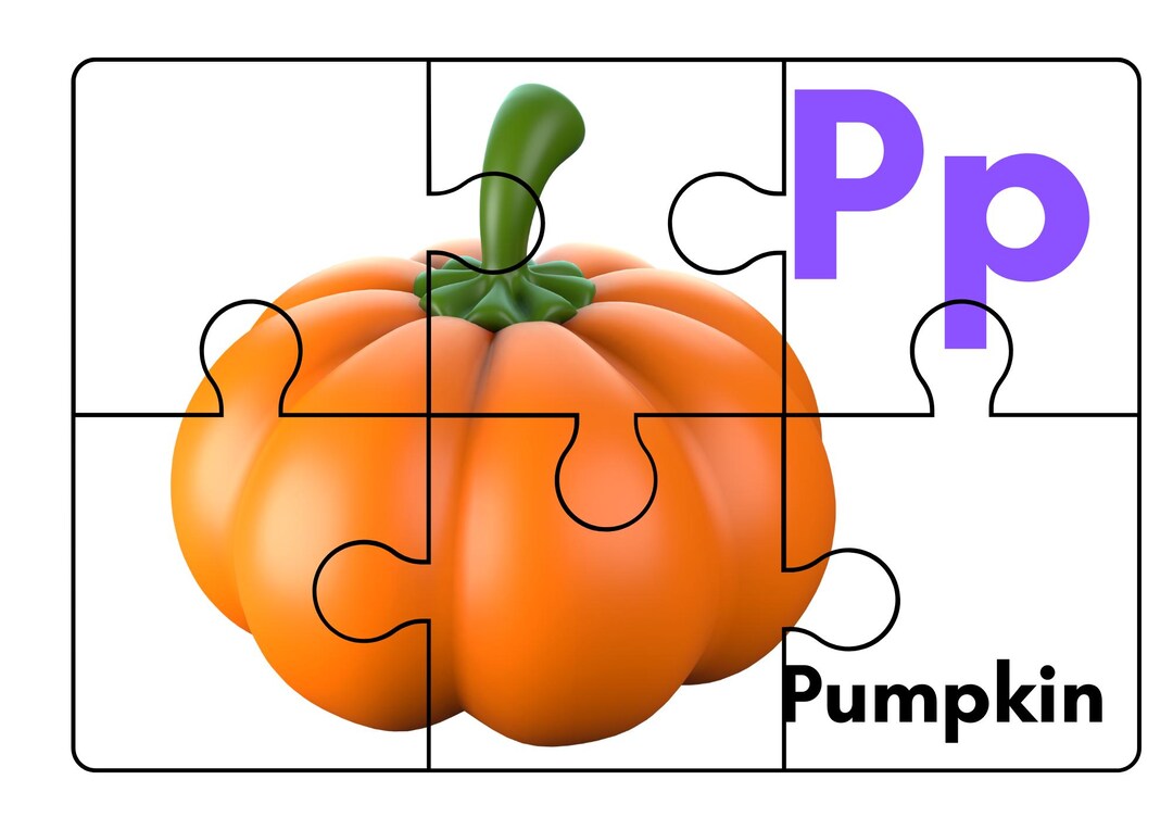 A-Z Letters Jigsaw Puzzle Colorful and Printable Letter P - Etsy