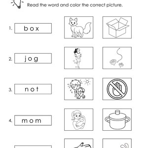 CVC Short Vowel A E I O U Worksheets - Etsy