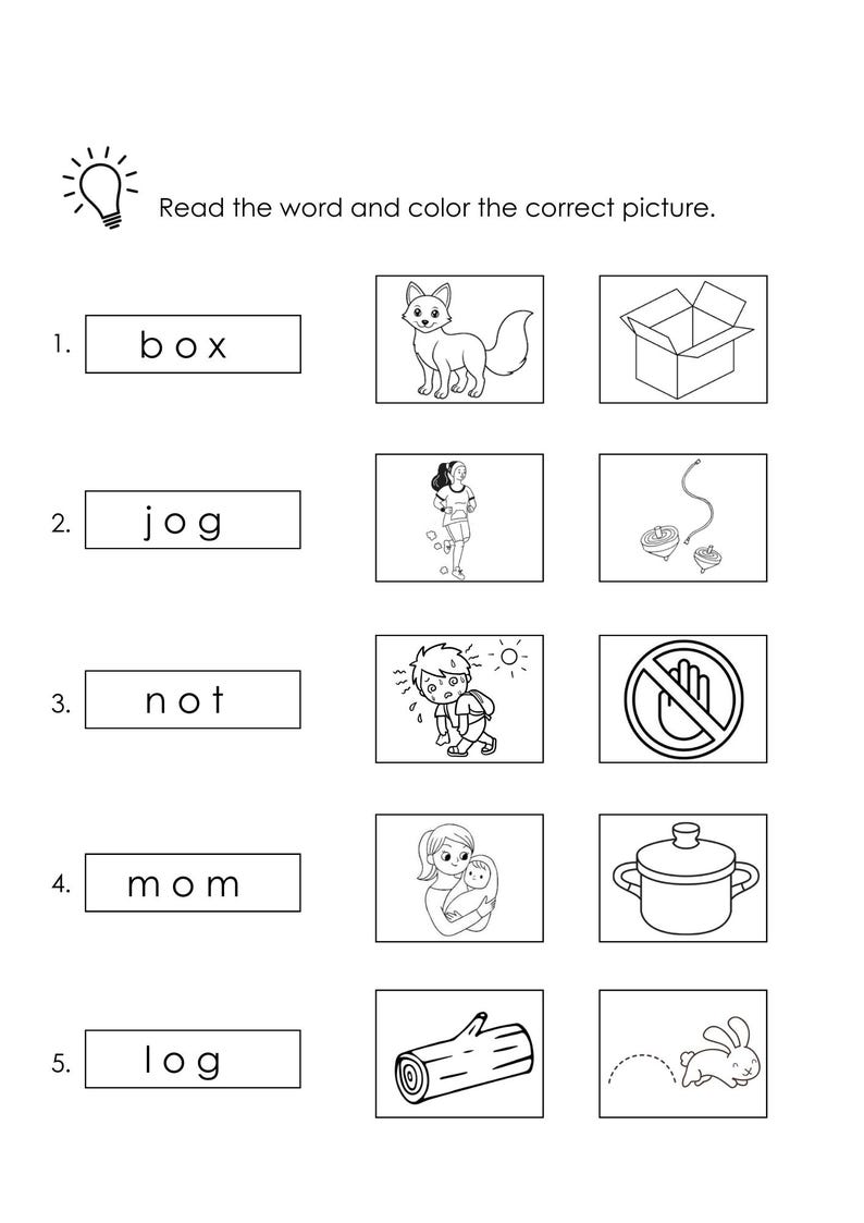 CVC Short Vowel A E I O U Worksheets - Etsy