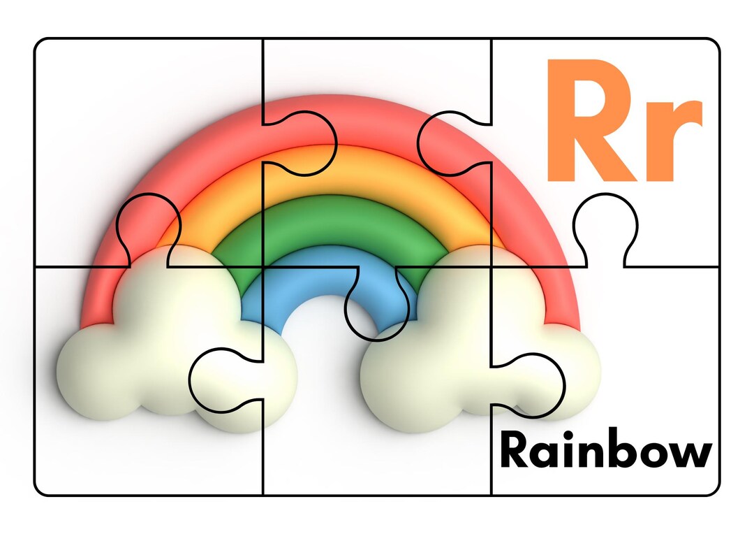 A-Z Letters Jigsaw Puzzle Colorful and Printable Letter R - Etsy