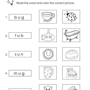 CVC Short Vowel A E I O U Worksheets - Etsy