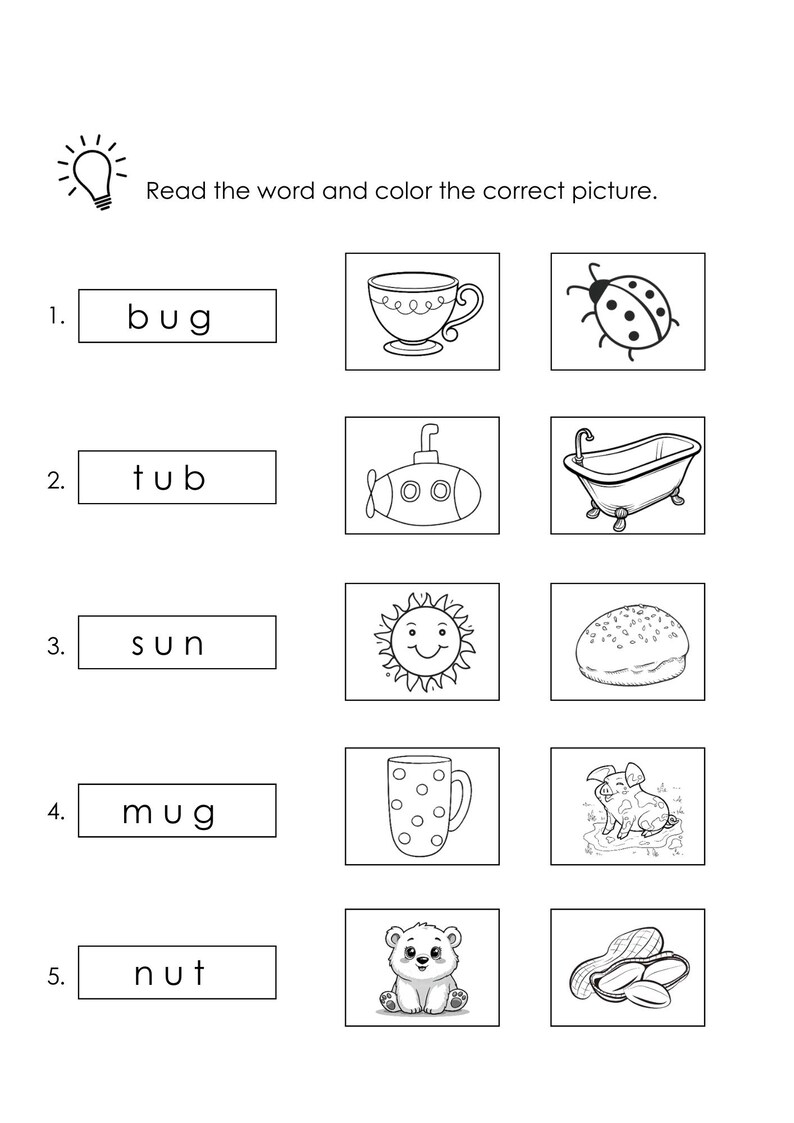 CVC Short Vowel A E I O U Worksheets - Etsy