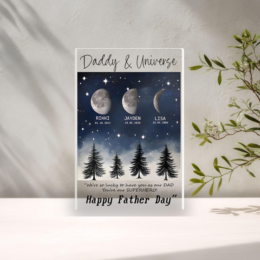 Custom Moon Phases With Names & Dates – Daddy and Universe Acrylic ...
