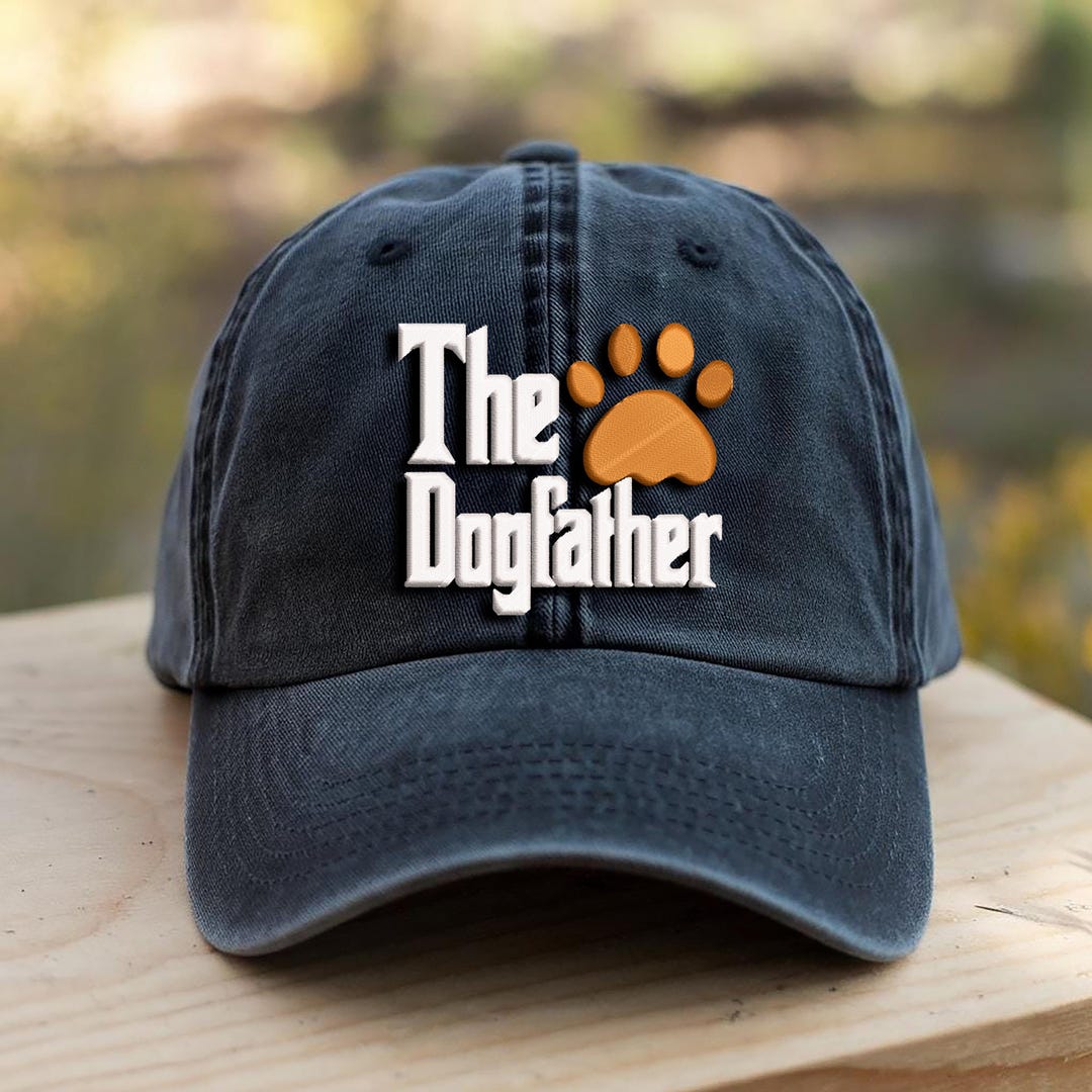 The Dogfather Hat, Embroidered Dog Paw Cap, Funny Dog Lover Baseball ...