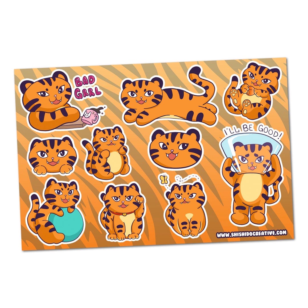 Japanese Tiger OC • Tora • Sticker Sheet - Etsy