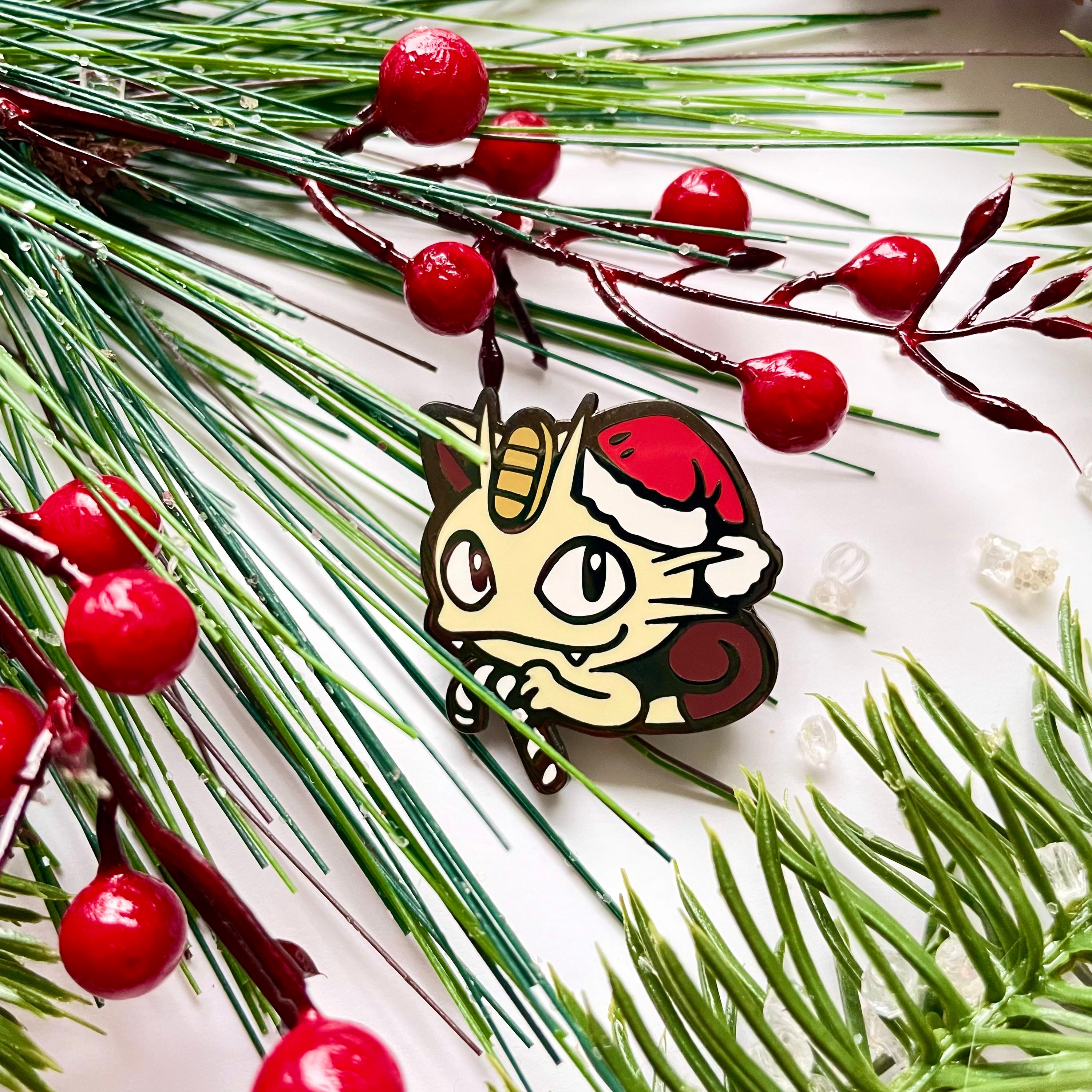 Meowth Pokémon Christmas Enamel Pin Pocket Monster Santa | Etsy
