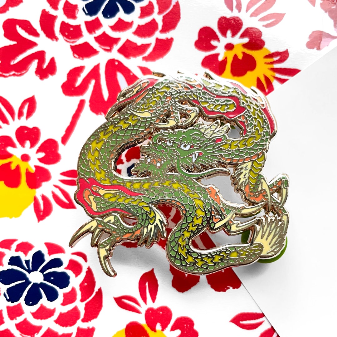 Ryujin Dragon Yokai Pin Japanese Folklore Mythical Creature Guardian ...