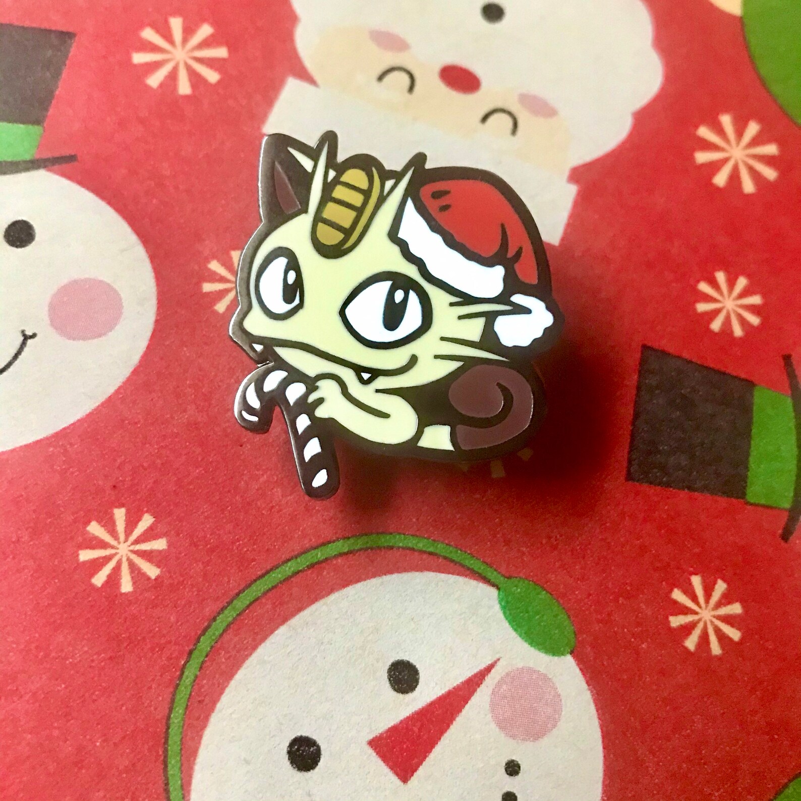 Meowth Pokémon Christmas Enamel Pin Pocket Monster Santa | Etsy