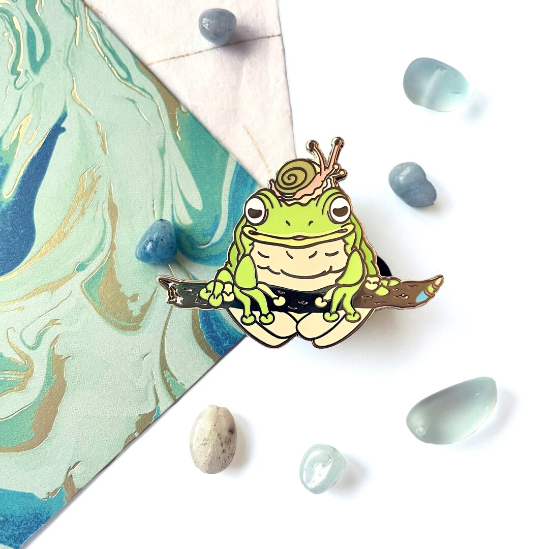 Kawaii Frog & Snail Enamel Pin Japanese Traditional Tsuyu Kaeru - Etsy