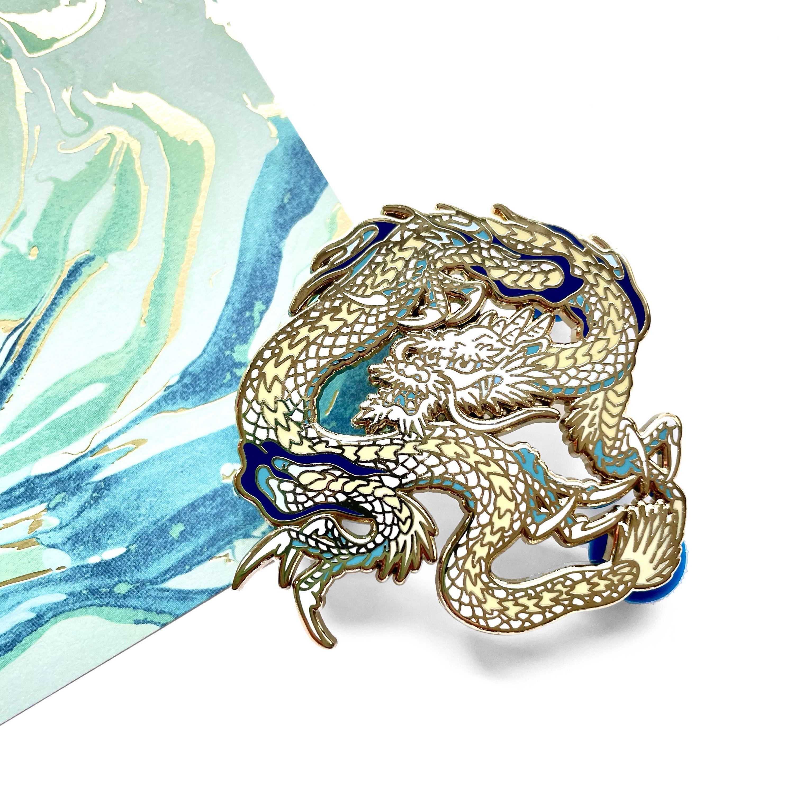 Ryujin Dragon Yokai Pin • Japanese Folklore Mythical Creature Guardian ...