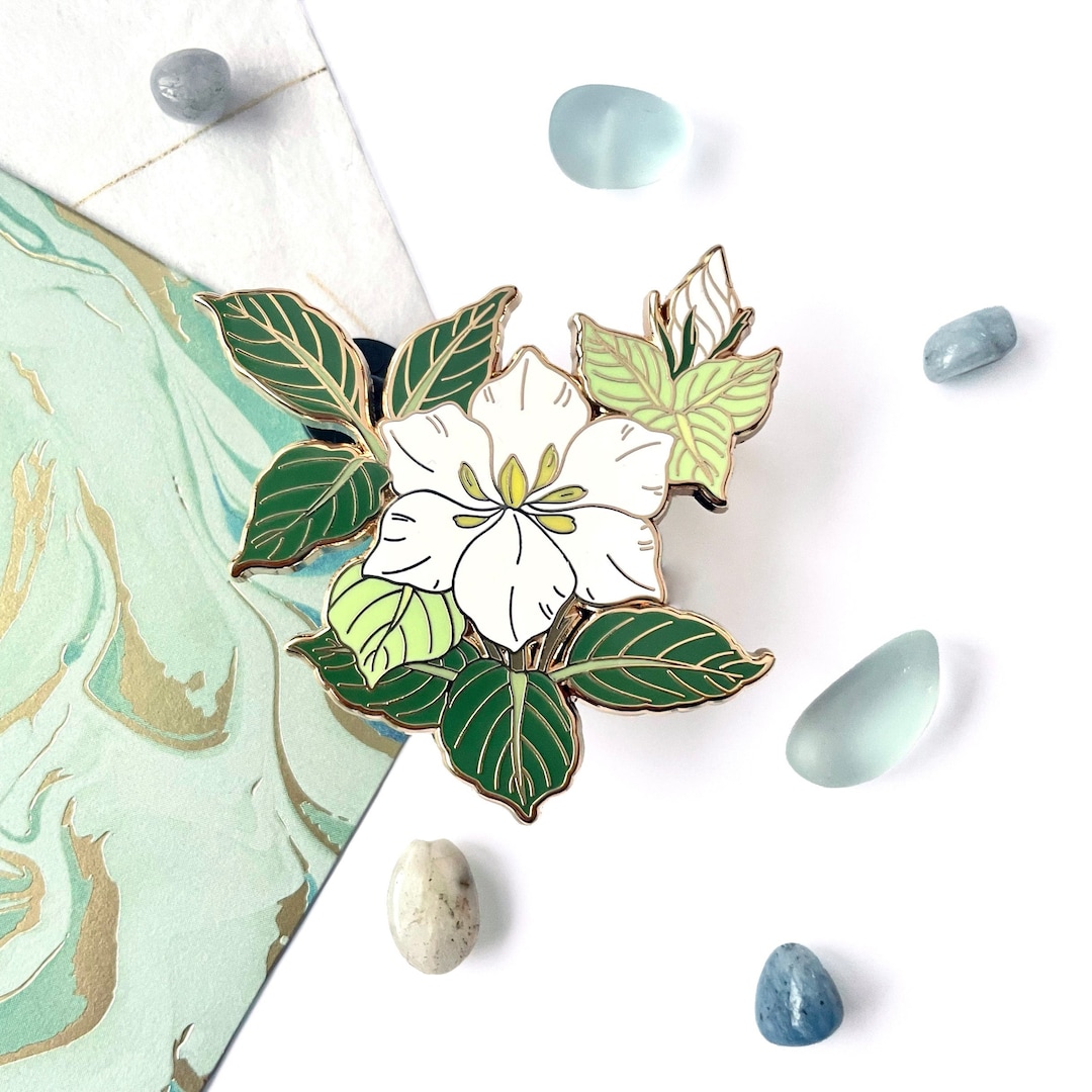 Gardenia Enamel Pin • Japanese Filipino Sampaguita Jasmine Flower - Etsy