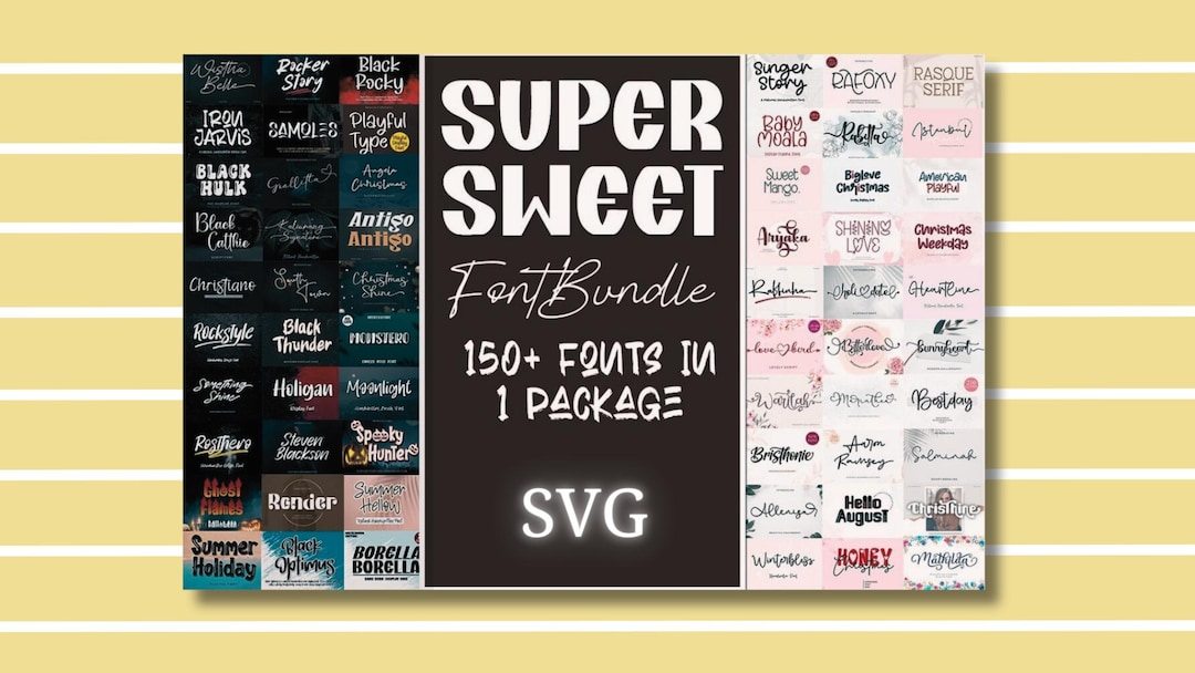 Super Sweet Font Bundle| Retro Font | Groovy Fonts | Cricut Font ...