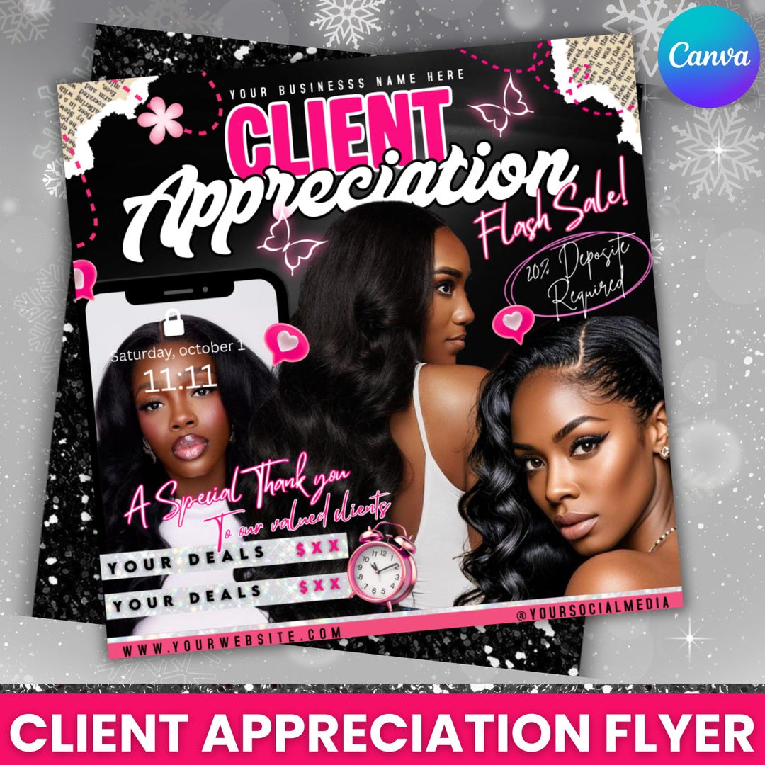 Client Appreciation Flyer, Client Appreciation Sale, Book Now Flyer ...