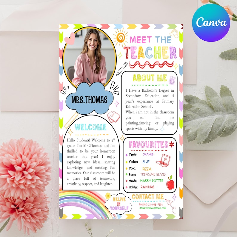 Meet the Teacher Template, Kindergarten Letter, Meet the Teacher Flyer ...