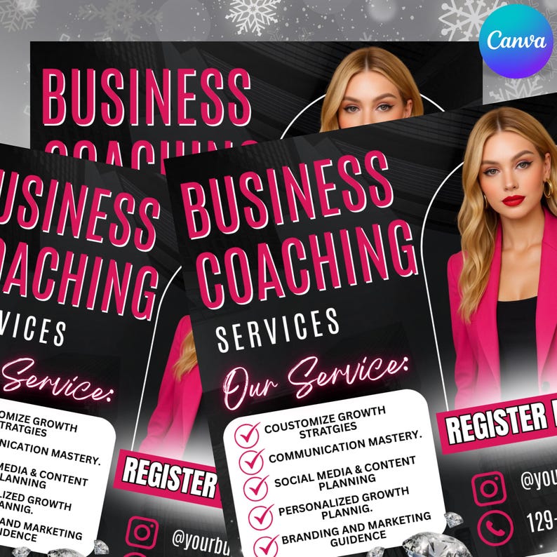 Business Coaching Flyer, Consulting Services Template, Entrepreneur ...