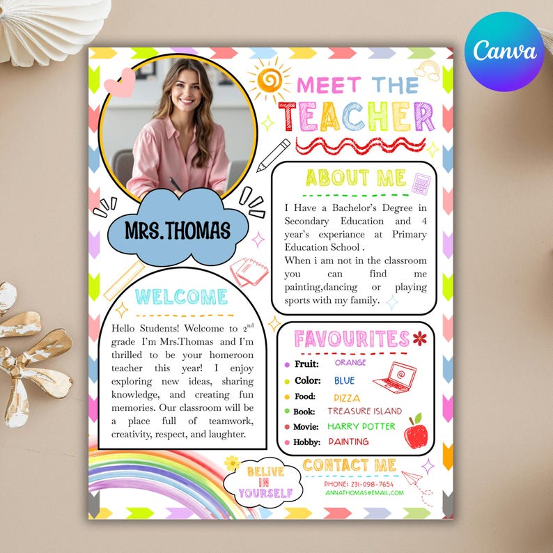 Meet the Teacher Template, Kindergarten Letter, Meet the Teacher Flyer ...