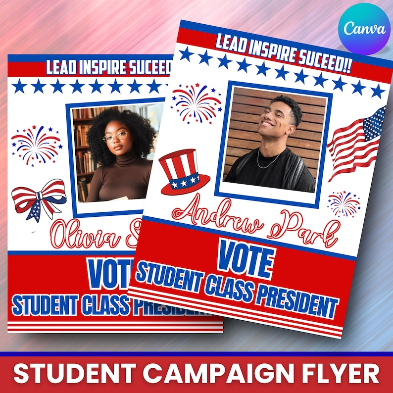 Student Council Campaign Flyer Templates, Voting Posters, Canva School ...