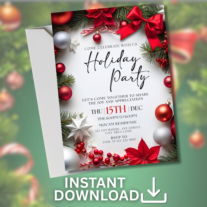 Work Holiday Party Invitation, Office Staff Appreciation Invite, Client ...