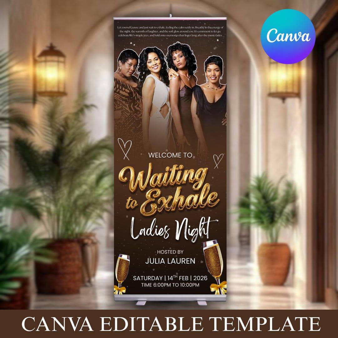 Waiting to Exhale Retractable Banner, Ladies Pajama Night Party, Game ...