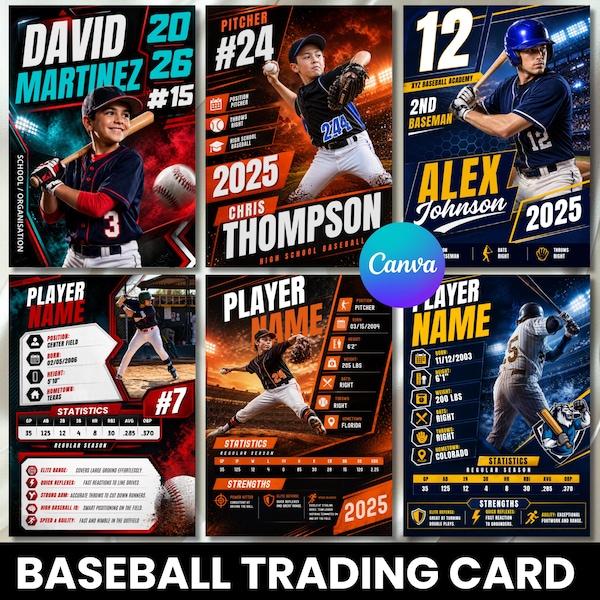 Sports Card Template - Etsy