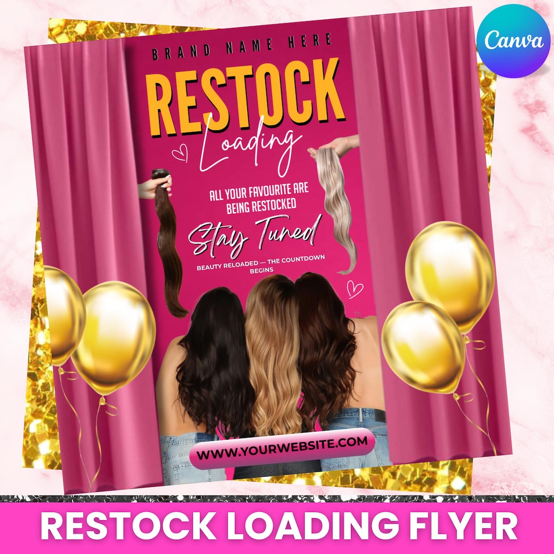 Hair Extension Flyer Template, Restock Alert Flyer, Hair Wig Flyer ...