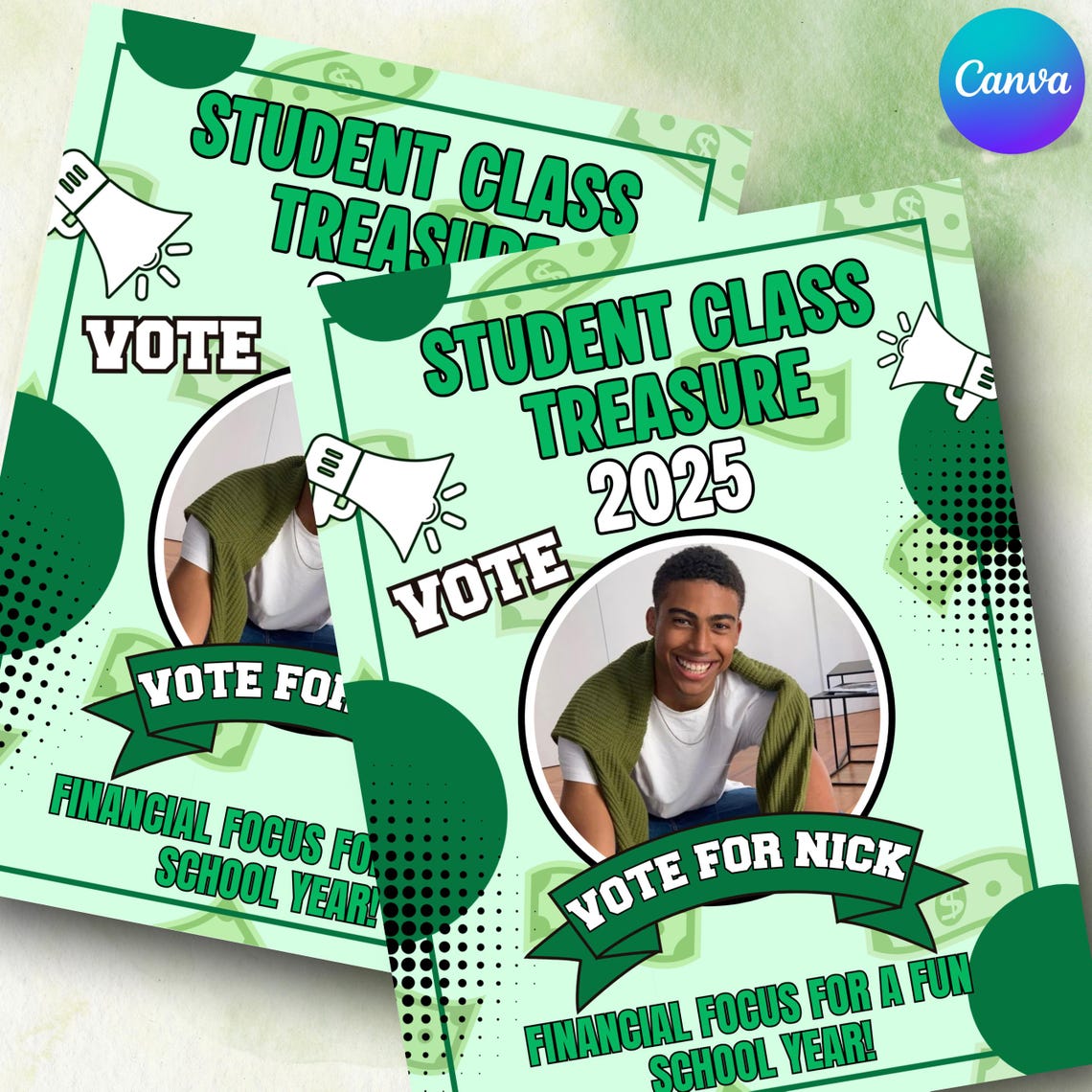 Modern Student Council Election Flyer, Canva Template, Canva Editable ...