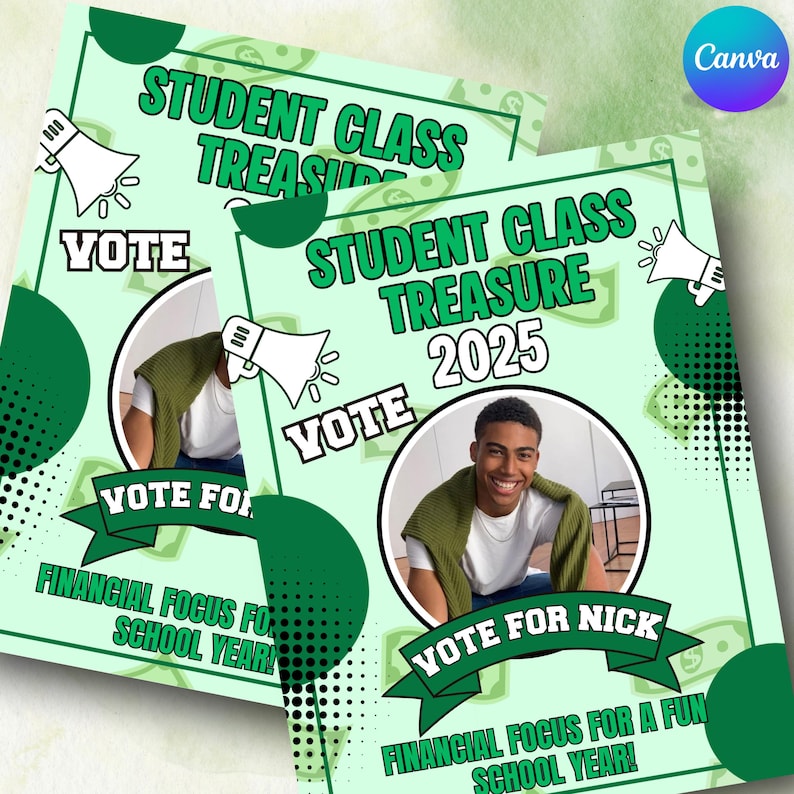 Modern Student Council Election Flyer, Canva Template, Canva Editable ...
