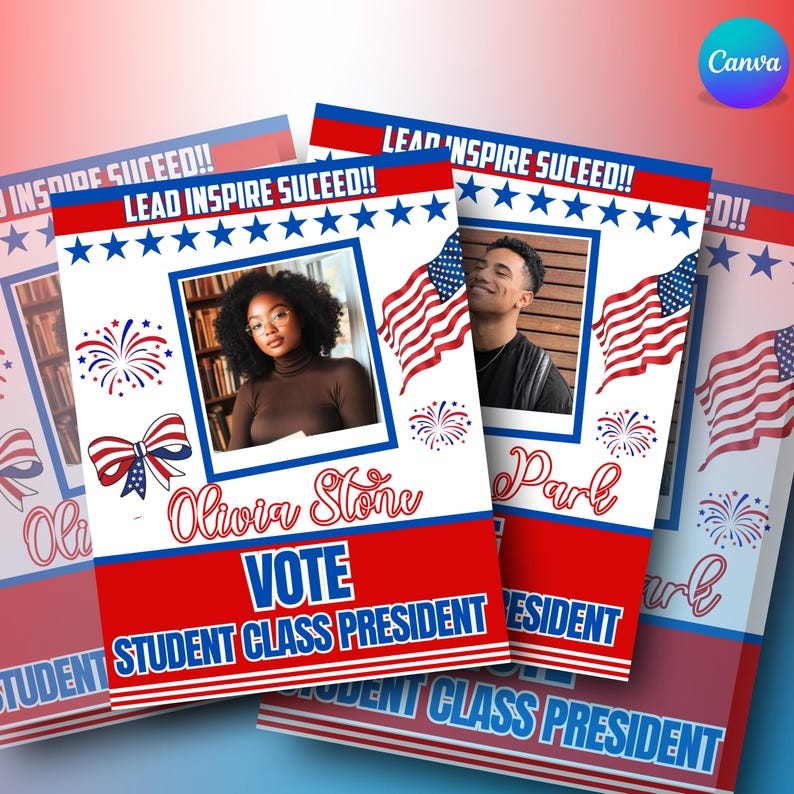 Student Council Campaign Flyer Templates, Voting Posters, Canva School ...