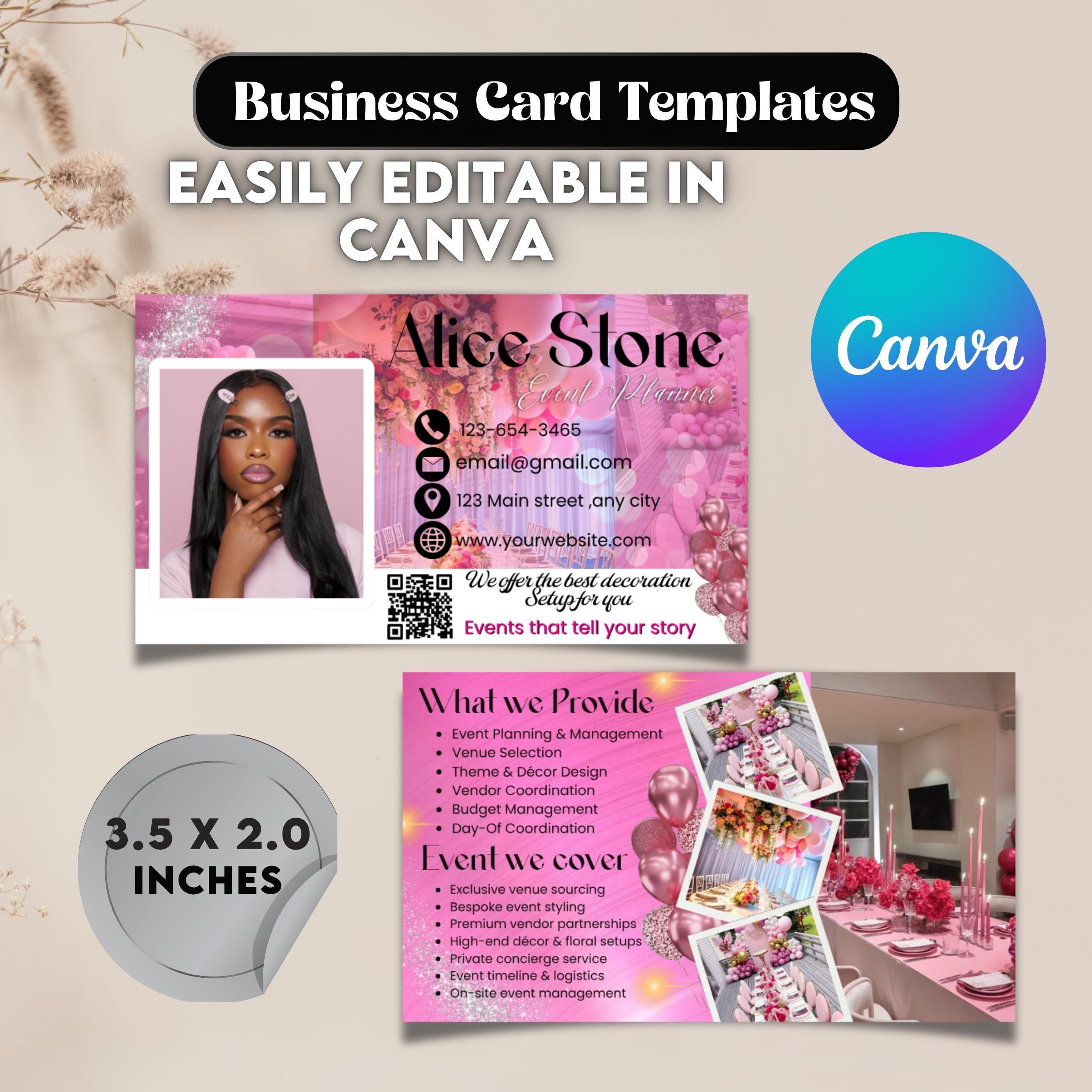 Event Coordinator Business Cards Template, Event Planner Card, Event ...