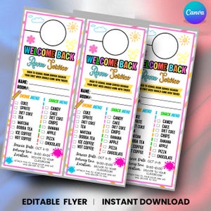 Teacher Appreciation Door Hanger, Editable Room Service Template ...