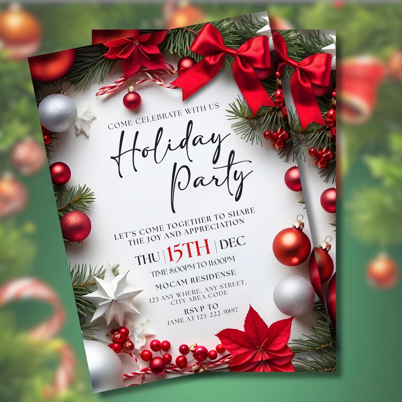 Work Holiday Party Invitation, Office Staff Appreciation Invite, Client ...